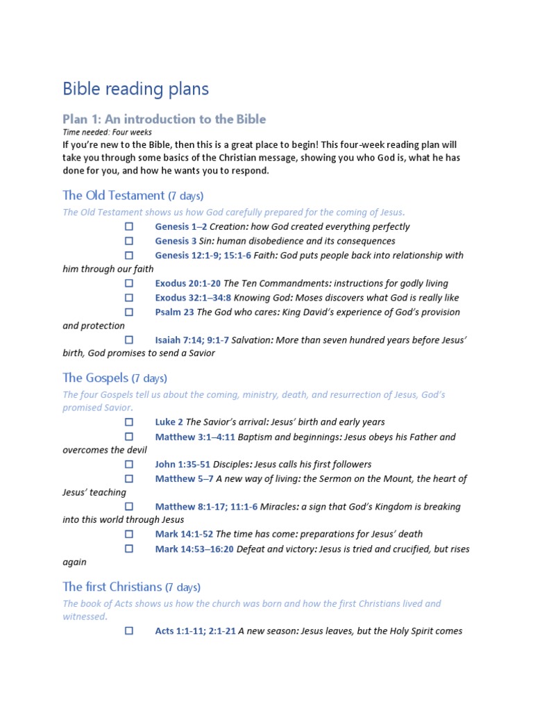 Beginner Bible Reading Plans Guide | PDF | Acts Of The Apostles | Jesus