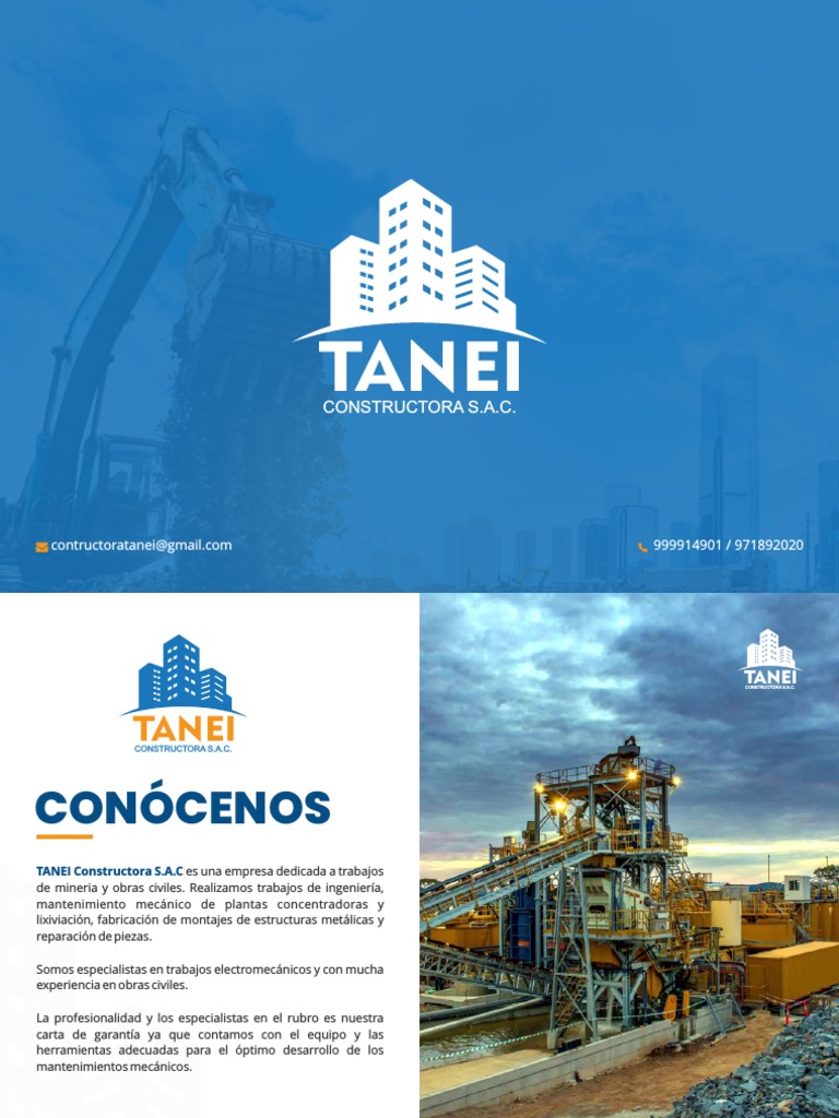 Brochure Constructora Tanei | PDF | Red eléctrica | Minería