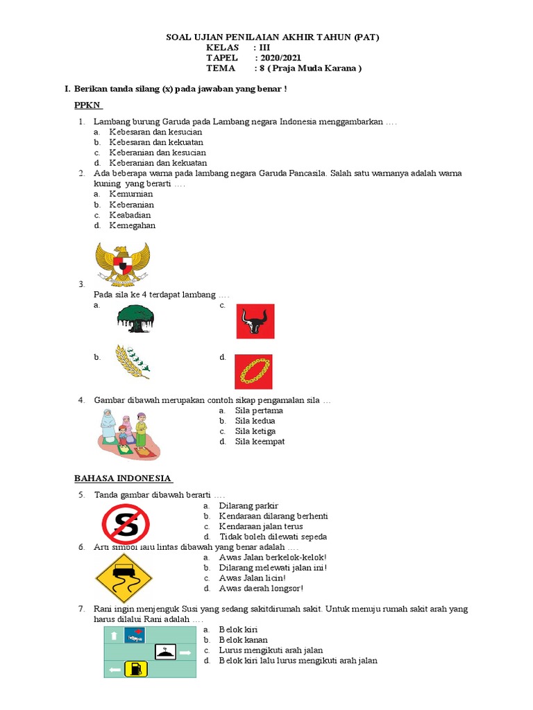 Soal Pas Kelas 3 Tema 8 | PDF