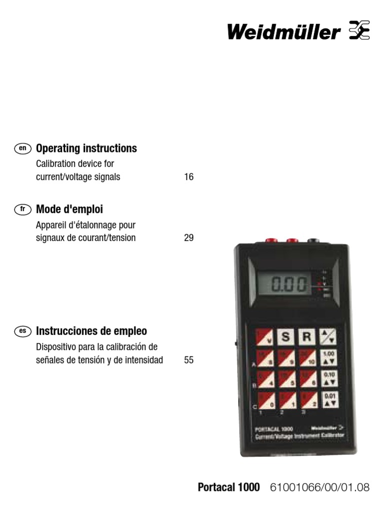 Manual de Usuario de Instrumento Mann Portacal 1000 | PDF | Power ...