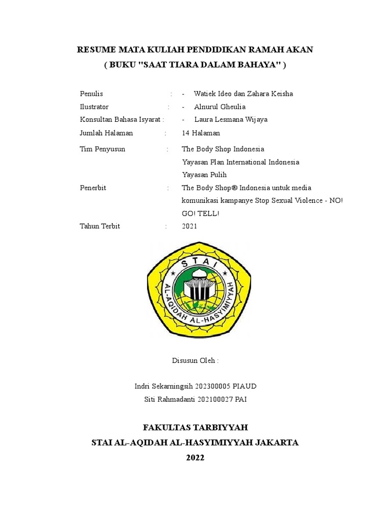 Resume Buku Pendidikan Ramah Anak | PDF