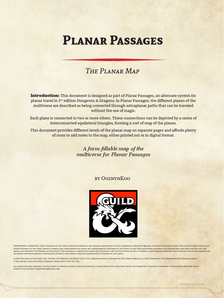 Planar Passages - Color-Coded Map | PDF | Wizards Of The Coast ...