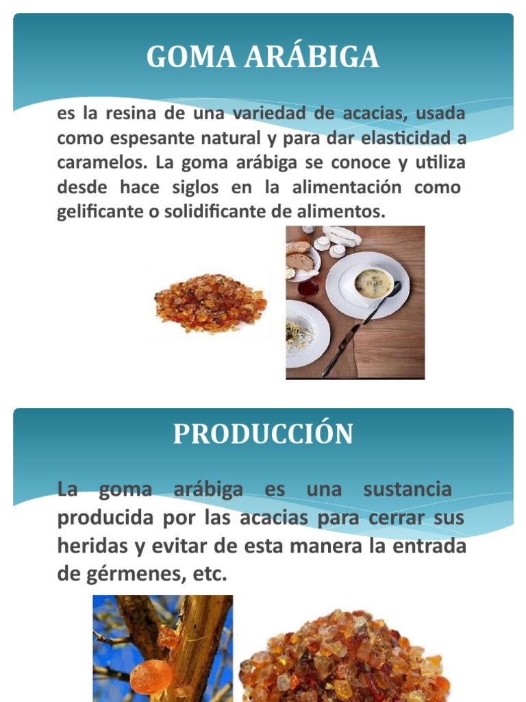 Usos y propiedades de la goma arábiga | PDF | Cocina, comidas y vino