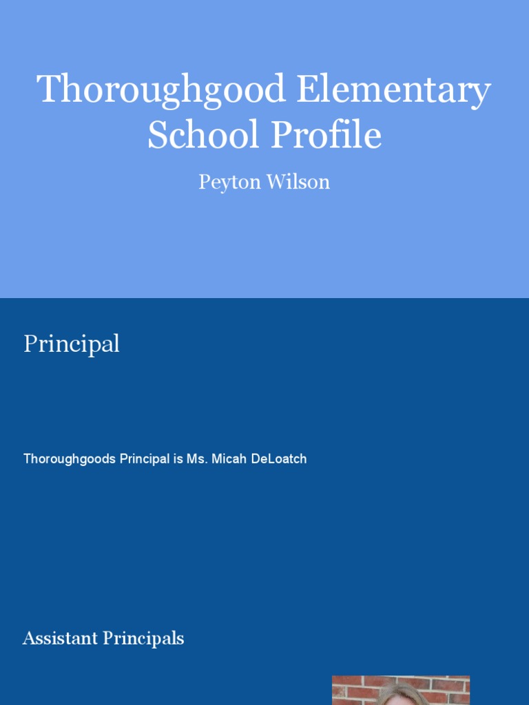 Thoroughgood Elementary School Profile | PDF