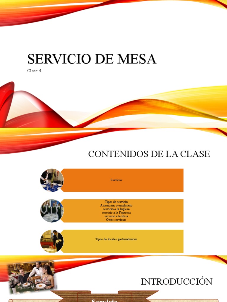 Clase 4 Servicio de Mesa 2020 | PDF | Camareros | Restaurantes