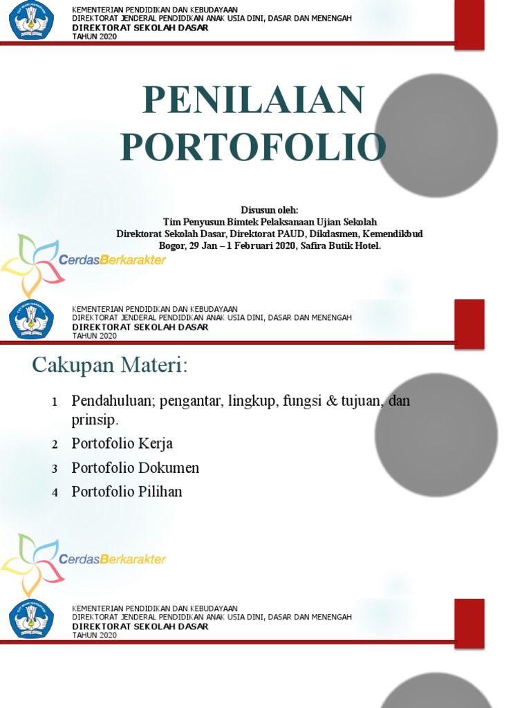 Panduan Penilaian Portofolio Sekolah | PDF
