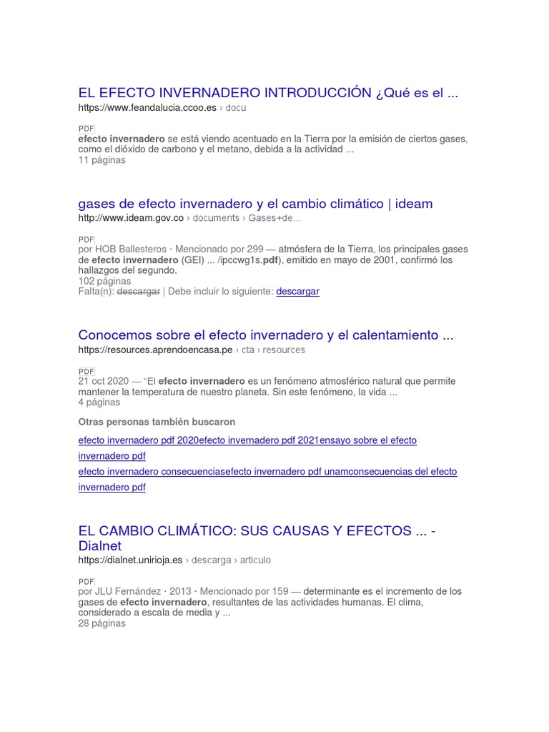 El Efecto Invernadero Introducción | PDF | Gases de efecto invernadero | Cambio climático