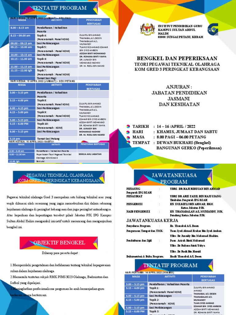 Buku Program - Bengkel Dan Peperiksaan Teori Pegawai Teknikal Kom Gred ...