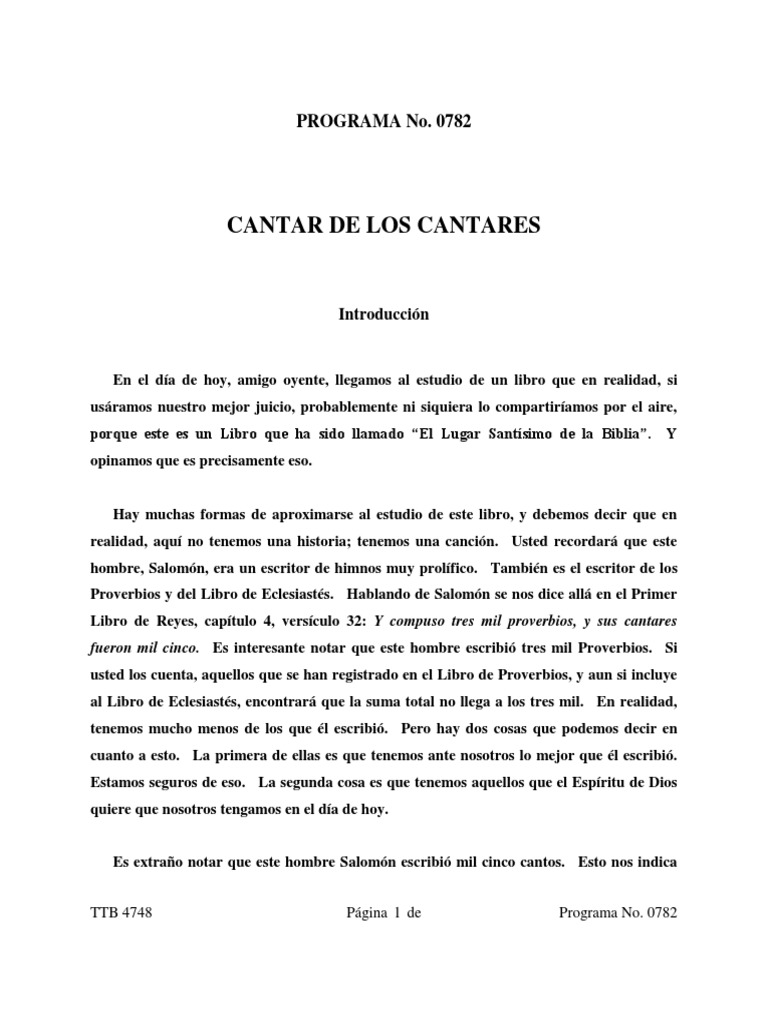 22 Vernon McGee Comentario A Traves de La Biblia Cantar de Los Cantares | PDF | Amor | Cristo ...
