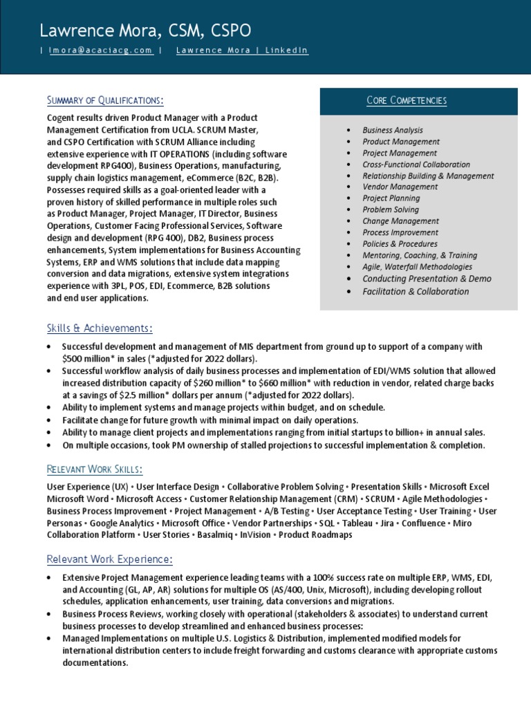 Larry Mora Resume - December 2022 | PDF | Electronic Data Interchange ...