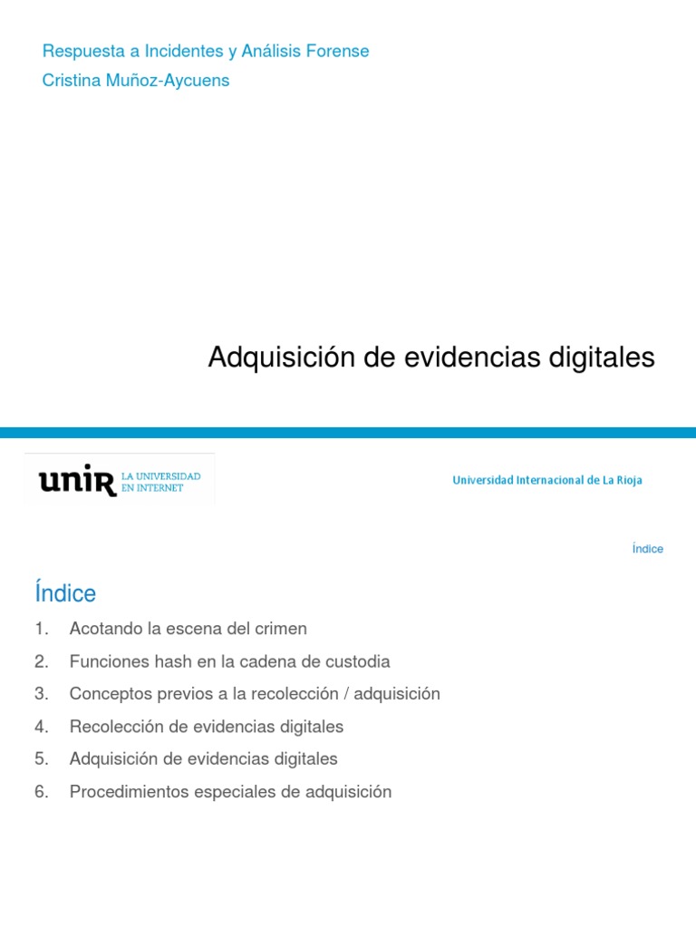 Adquisición y Análisis Forense Digital | PDF | Hardware de la ...