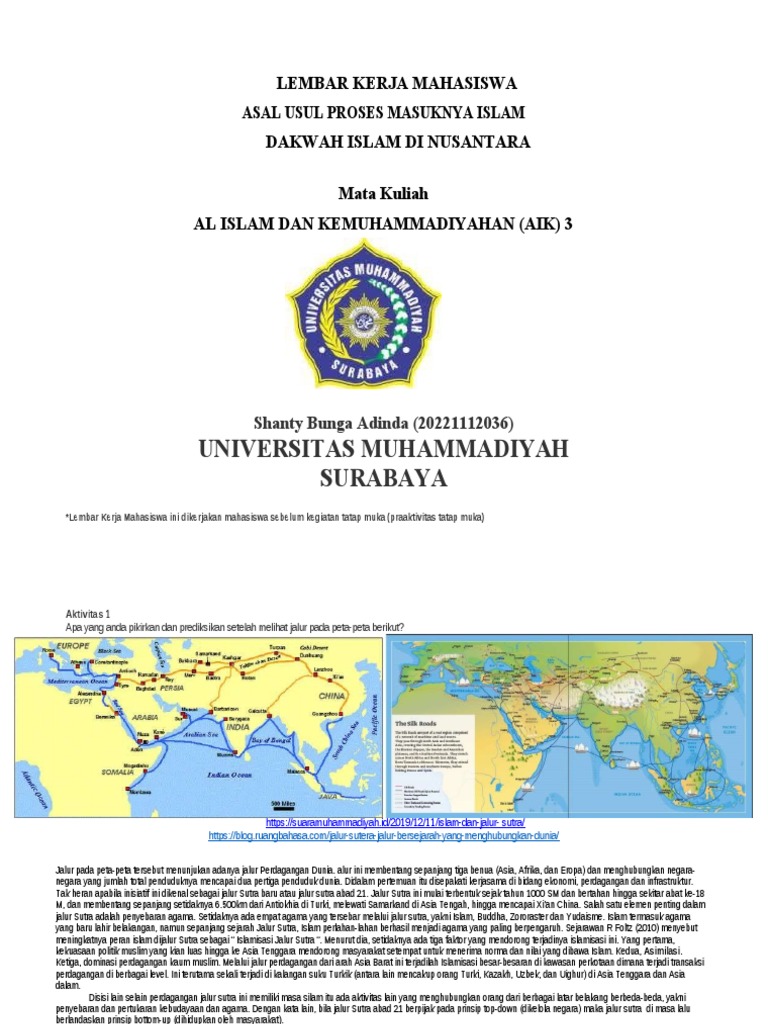 LKM AIK 3 - Shanty Bunga Adinda - 20221112036 - Asal Usul Dakwah Islam Di Nusantara | PDF ...