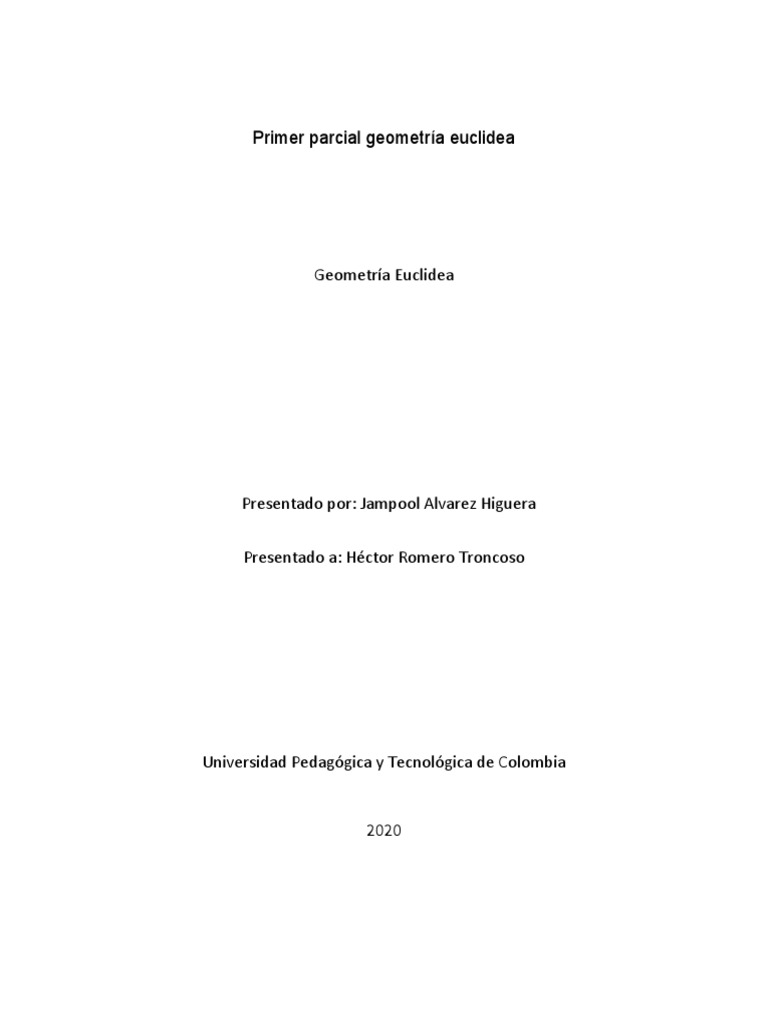 Primer Parcial Geometría Euclidea | PDF