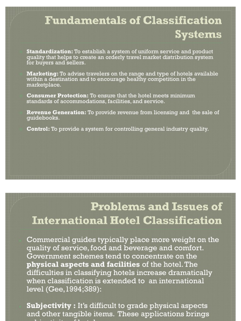 Classification | PDF | Hospitality Industry | Hotel