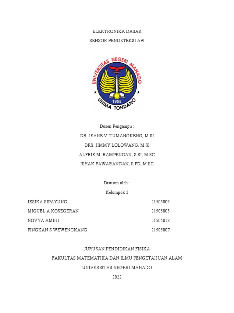 Kelompok 2 - Elektronika Dasar - Sensor Pendeteksi API | PDF