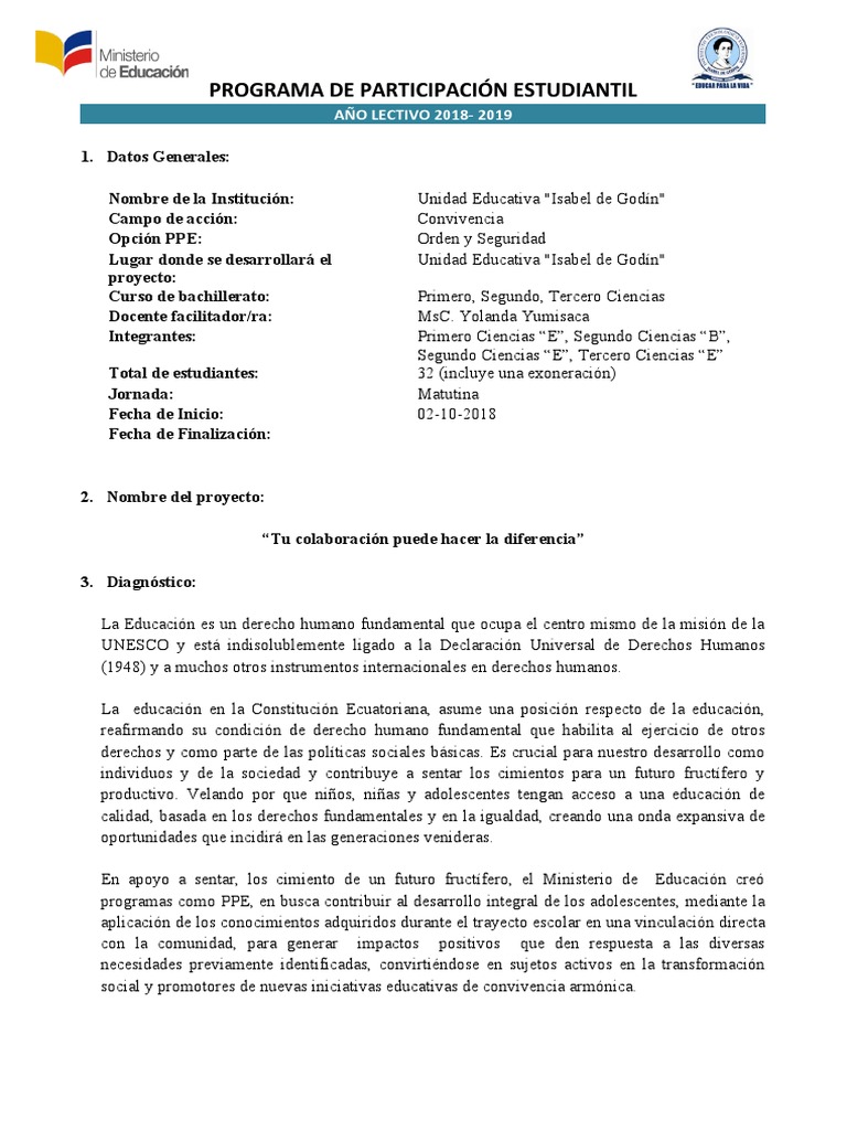 Proyecto Ppe Yy | PDF | Violencia | Valores