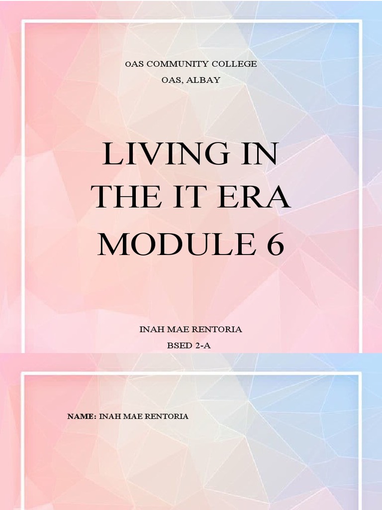 Living in The It Era Module 6 | PDF | Virtual Reality | Augmented Reality