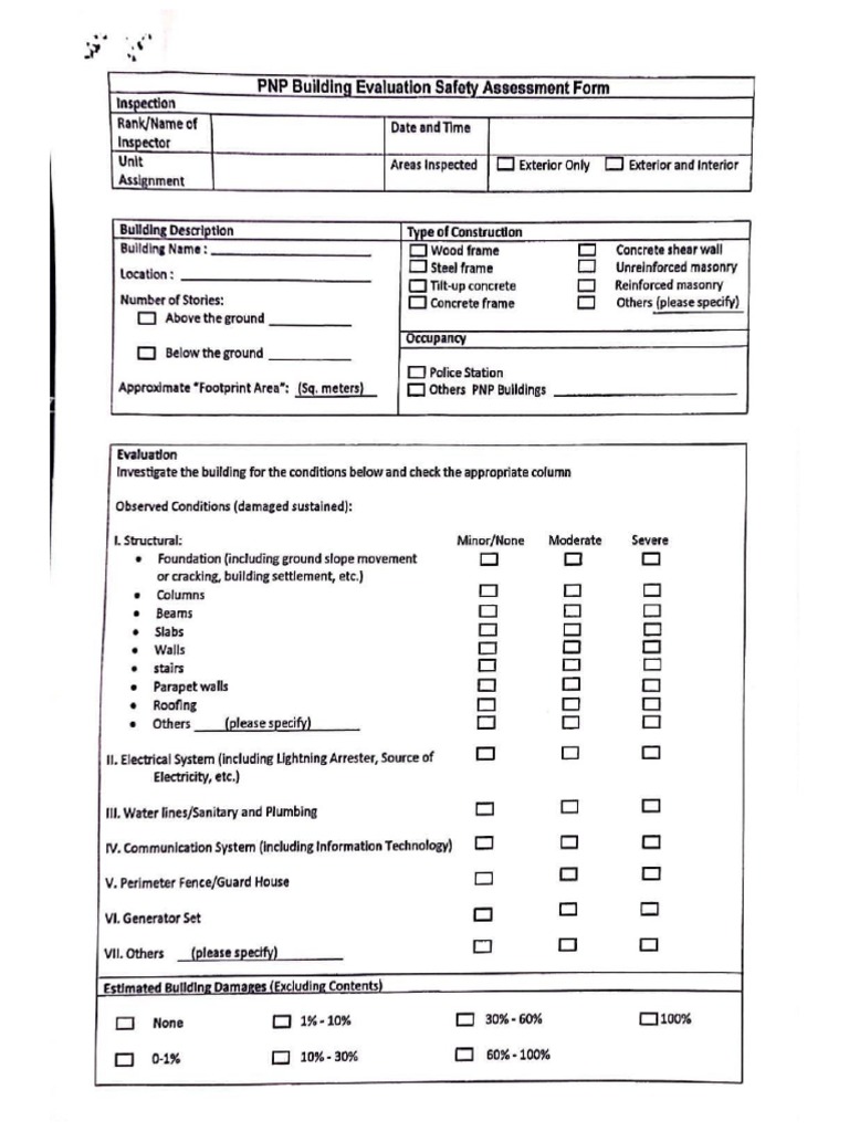 Damage Assessment Form | PDF