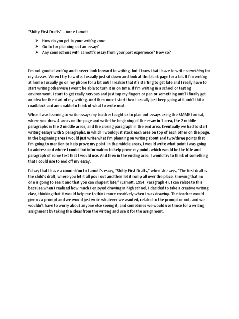 Shitty First Drafts | PDF | Essays