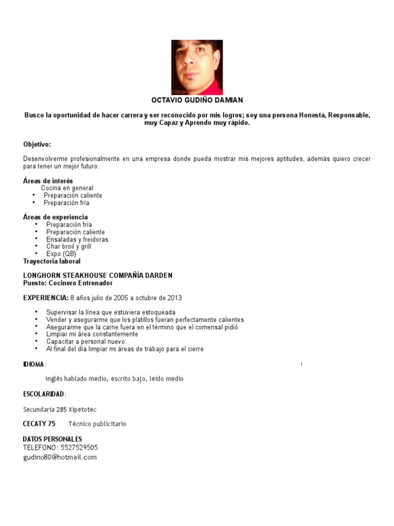 Curriculum Vitae Tavo | PDF | Crecimiento personal y profesional