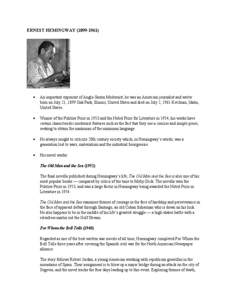 Ernest Hemingway | PDF | Ernest Hemingway