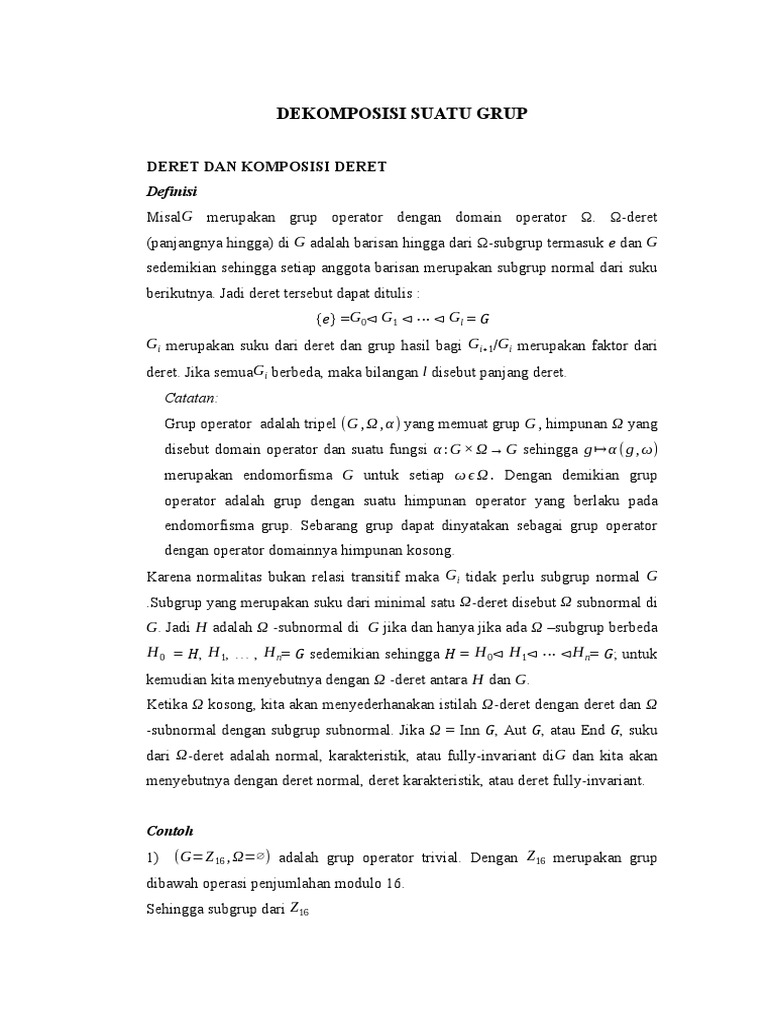 Teori Deret dan Grup Operator | PDF | Metode & Bahan Ajar