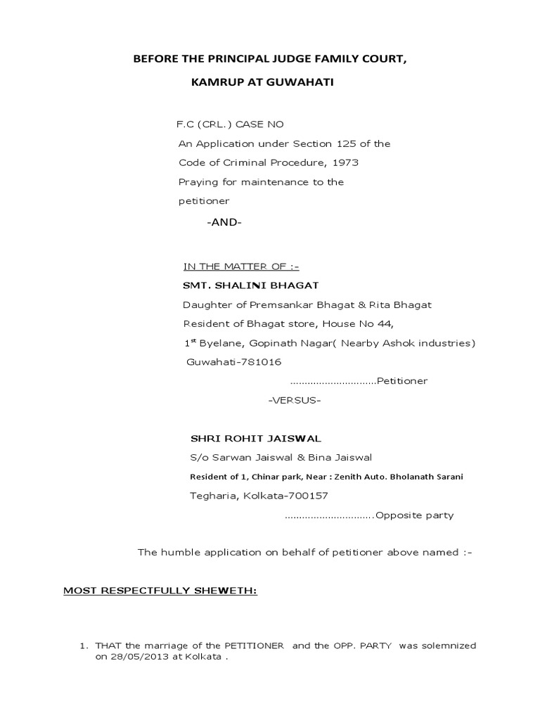 Family Court Maintenance Appeal | PDF