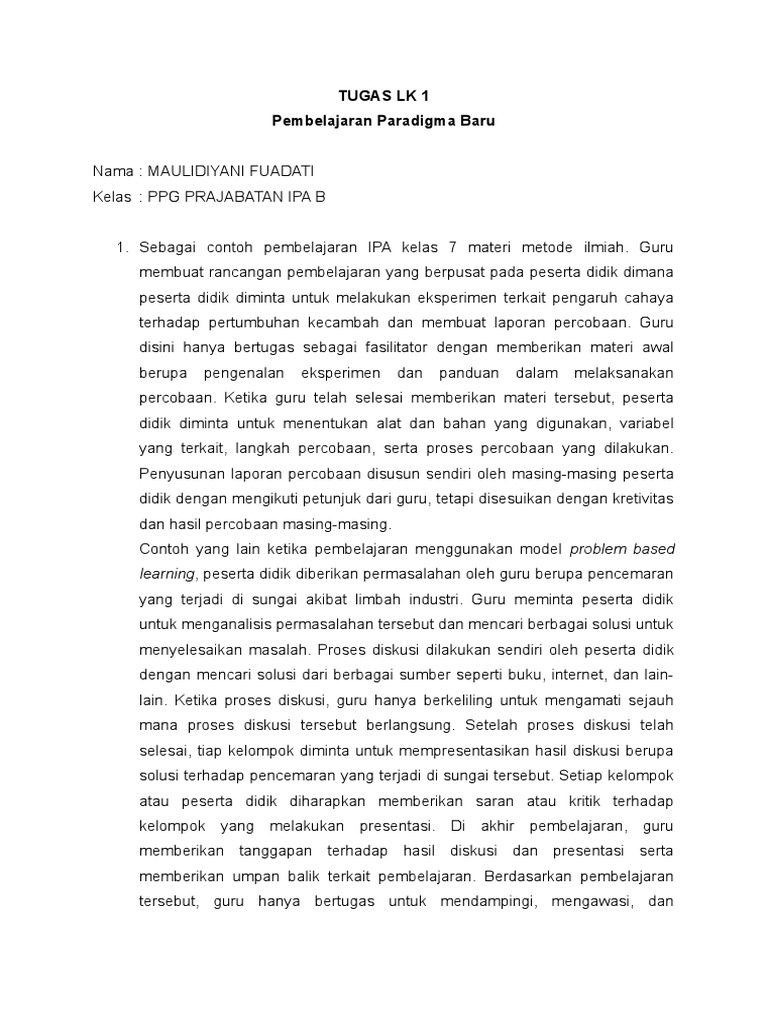 Tugas LK 1 | PDF | Karier & Perkembangan