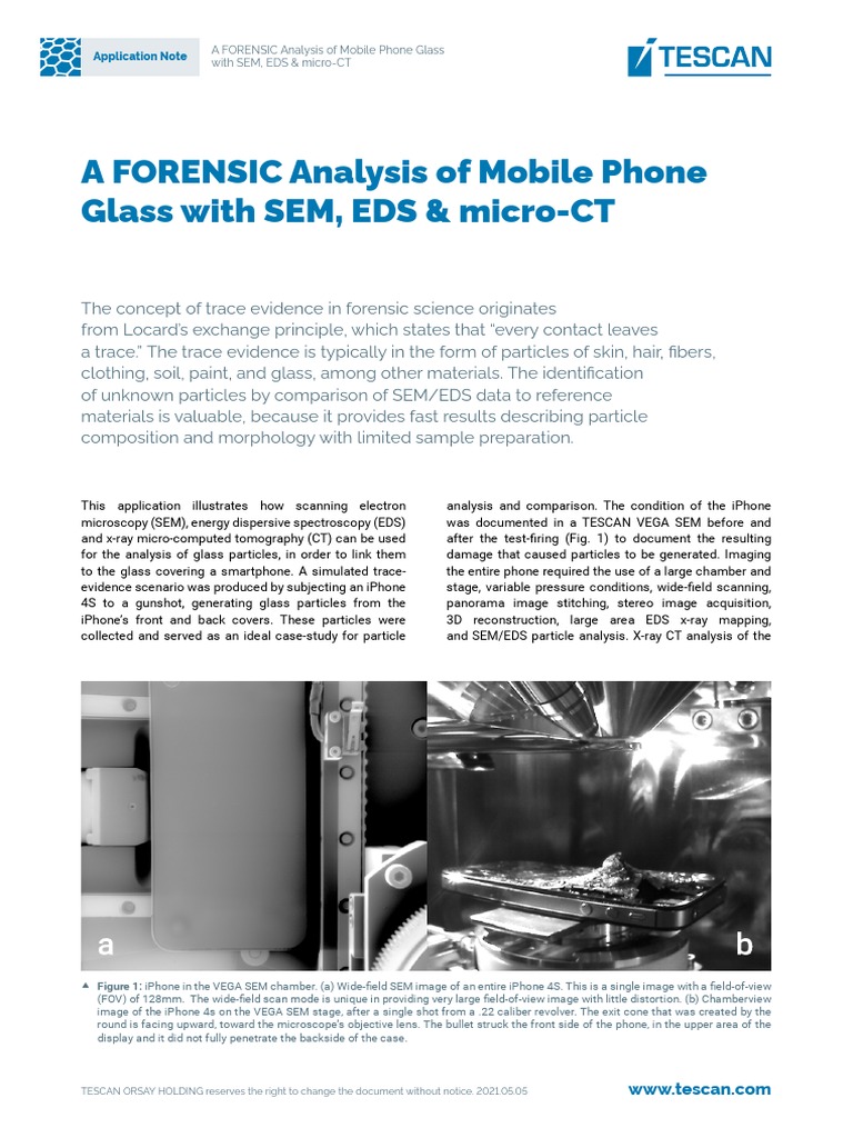 A FORENSIC Analysis of Mobile Phone Glass With SEM - EDS - Micro CT ...