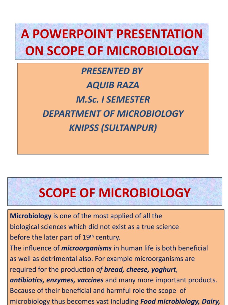 An Overview of the Diverse Scope of Microbiology Through a PowerPoint ...
