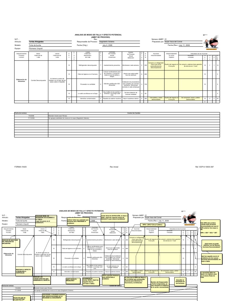 PFMEA Alimentos (Ejemplo Training) | PDF