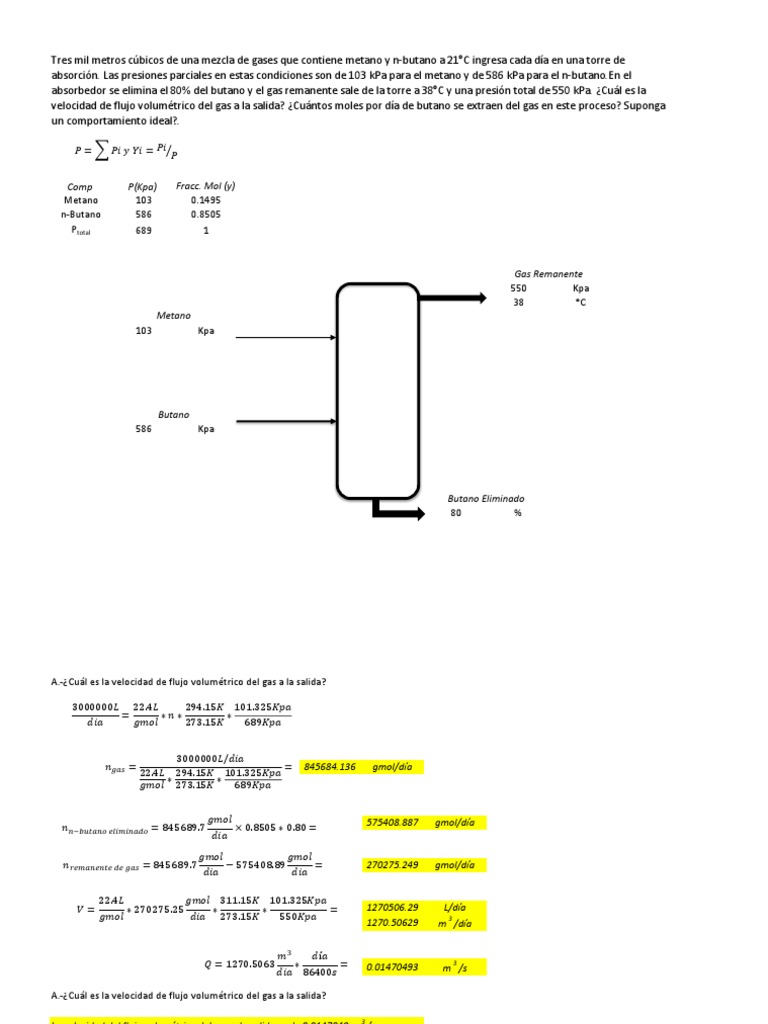 Absorción de Gases: Metano y n-Butano | PDF | Gases | Materiales