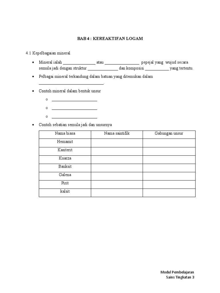 Bab 4 Kereaktifan Logam New | PDF