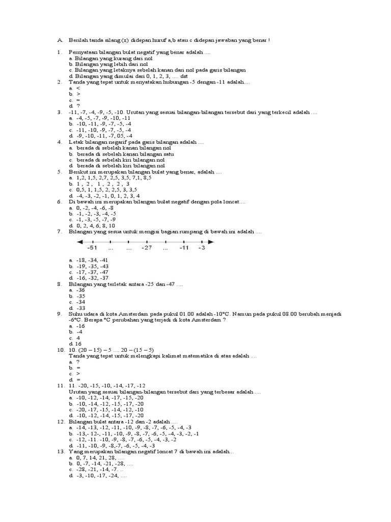 Soal MTK Kelas 6 SD | PDF