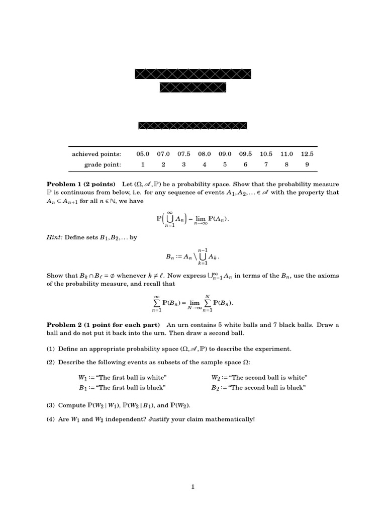 Sample Assignment 1 Elementary Probability | PDF | Probability ... Sample Assignment 1 Elementary Probability | PDF | Probability ...