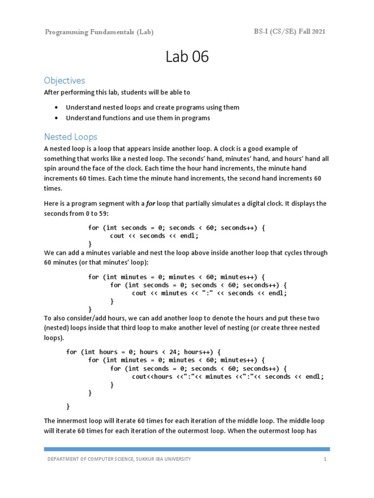 Lab 06 Pdf Parameter Computer Programming Subroutine 9226