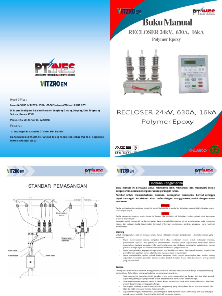 Buku Manual Recloser Joongwon | PDF