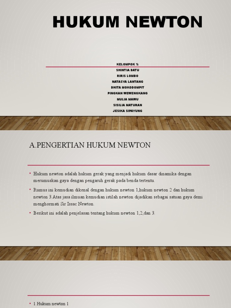 Rumus Hukum Newton 1 dan Penjelasannya | PDF