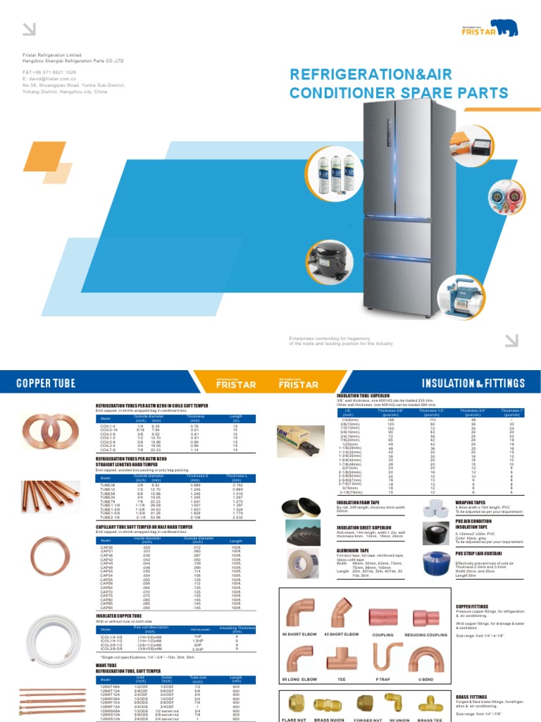 Refrigeration & Ac Spare Parts | PDF | Pipe (Fluid Conveyance) | Materials