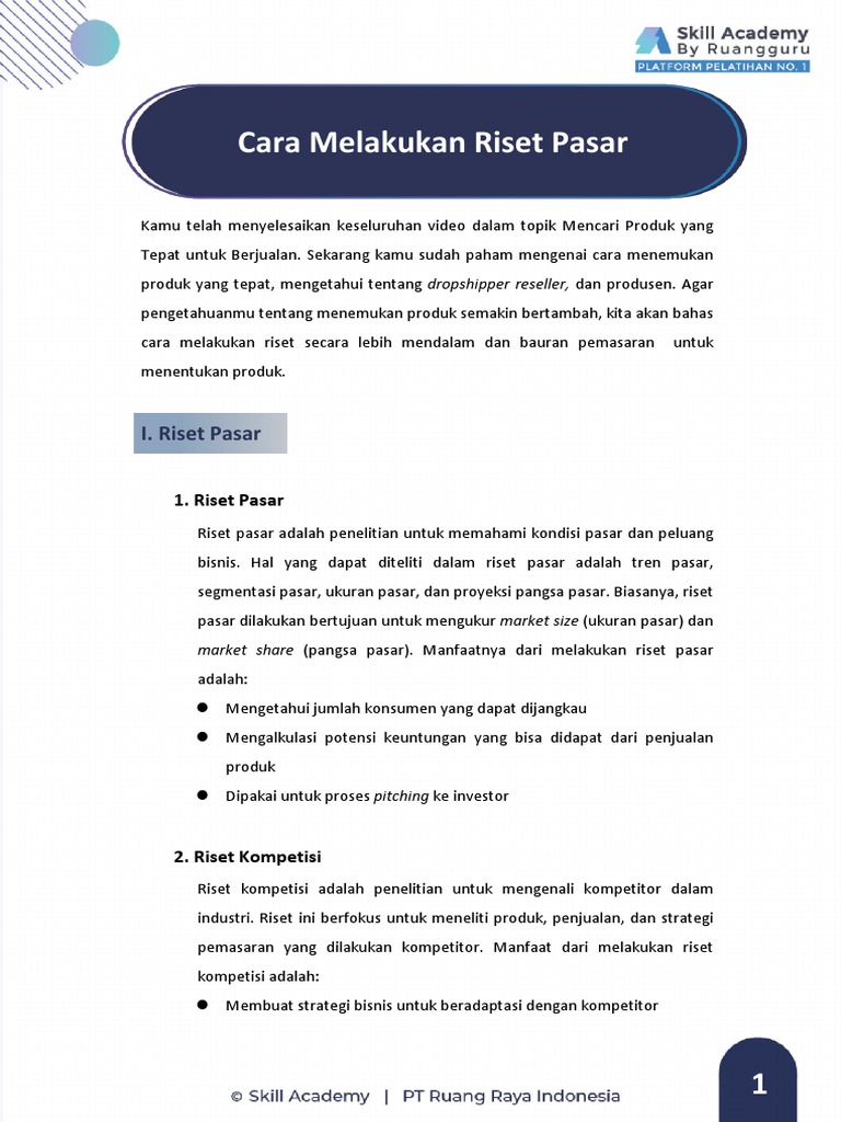 Cara Melakukan Riset Pasar | PDF | Karier & Perkembangan