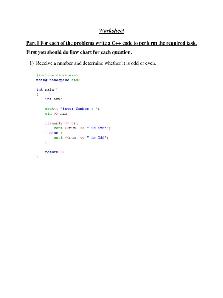 Worksheet With Sample Answer | PDF | Numbers | Computer Programming