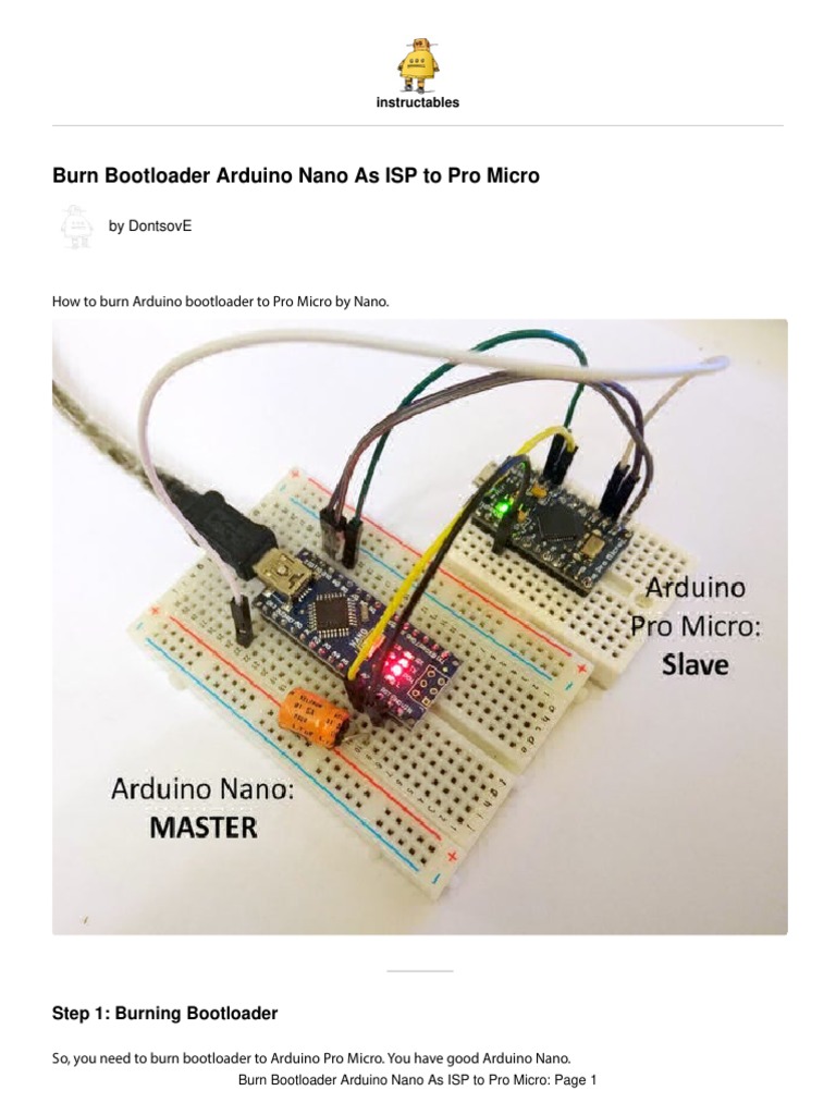 Burn Bootloader Arduino Nano As ISP To Pro Micro | PDF | Computers