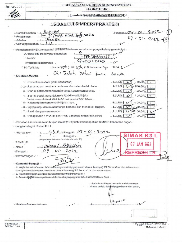 Soal Uji Simper (Praktek) | PDF