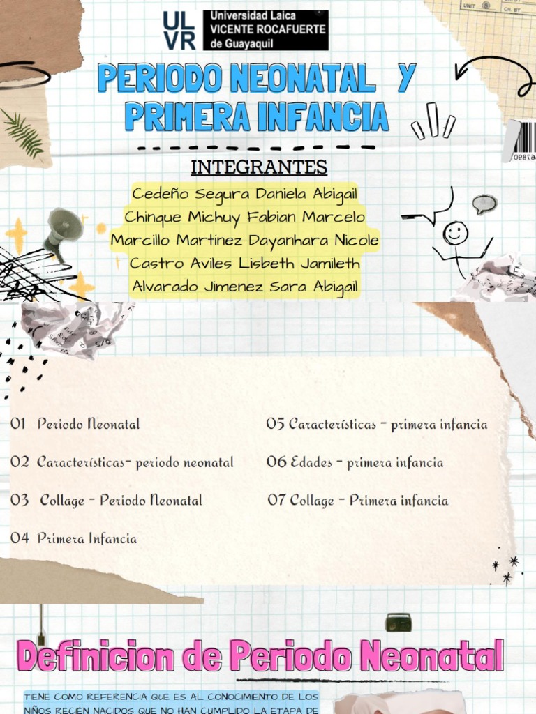 Periodo Neonatal Primera Infancia - Trabajo Grupal | PDF