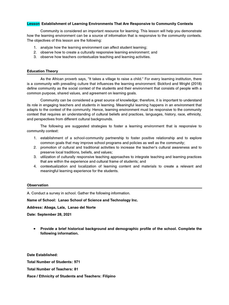FS Chapter 6 Lesson 1to4 Answered | PDF | Teachers | Teaching Method