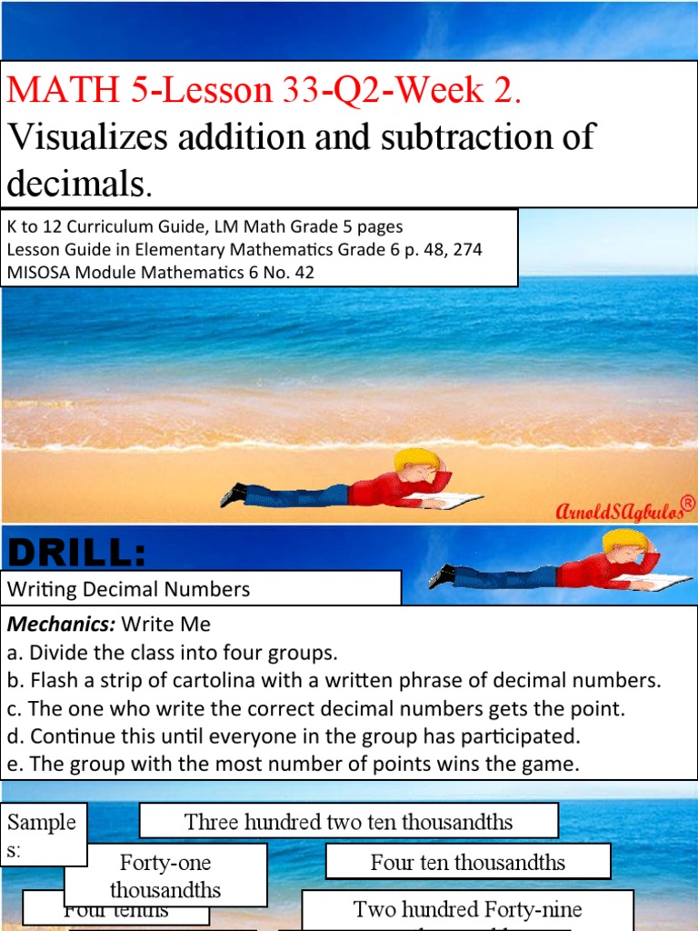 Math 5 - Lesson 33 Week 2 q2 | PDF | Mathematics | Numbers