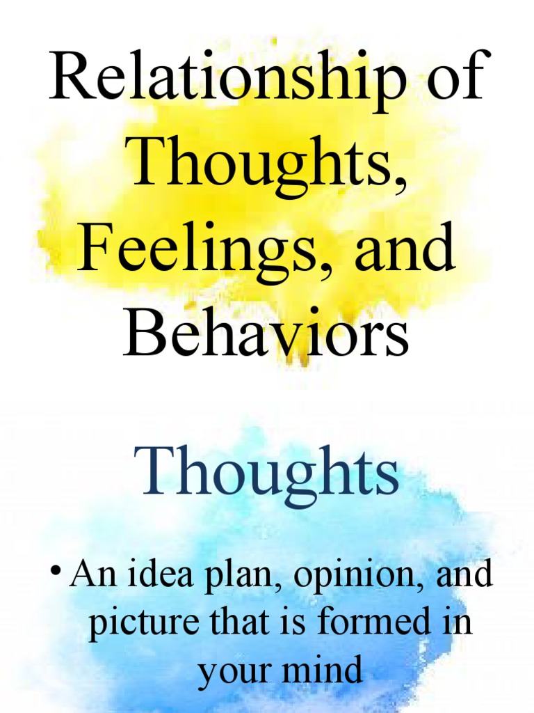 Relationship of Thoughts, Feelings, and Behaviors | PDF