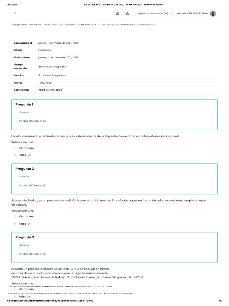 Cuestionario 4 II Unidad Cap 19 11 de Marzo 2021 Revisi N Del Intento ...