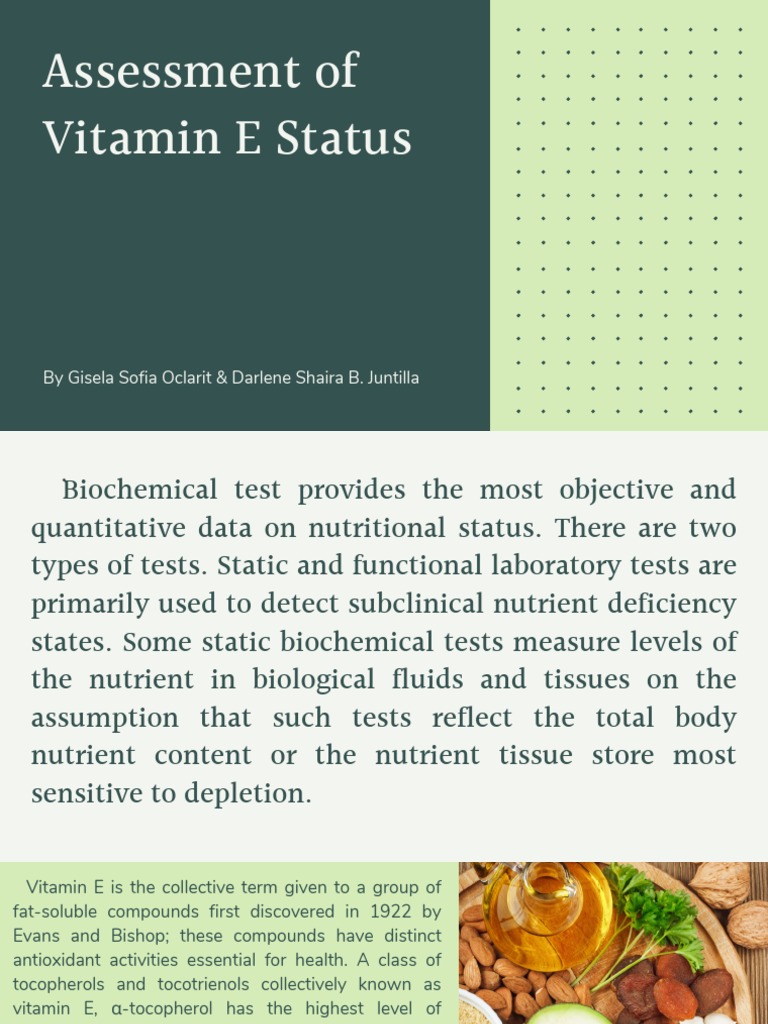 Assessment of Vitamin E | PDF | Vitamin E | Vitamin