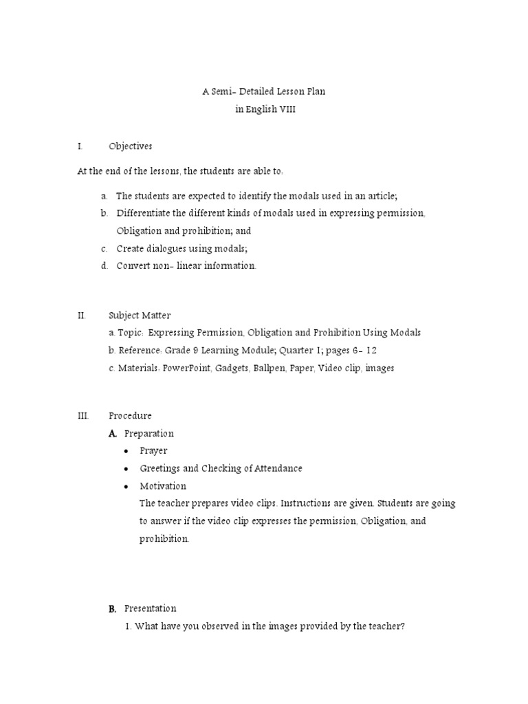 A_Semi_Detailed_Lesson_Plan_in_English_V | PDF
